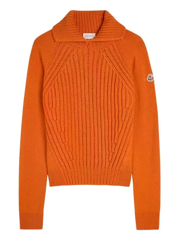 Moncler Virgin Wool Blend Sweater - Orange
