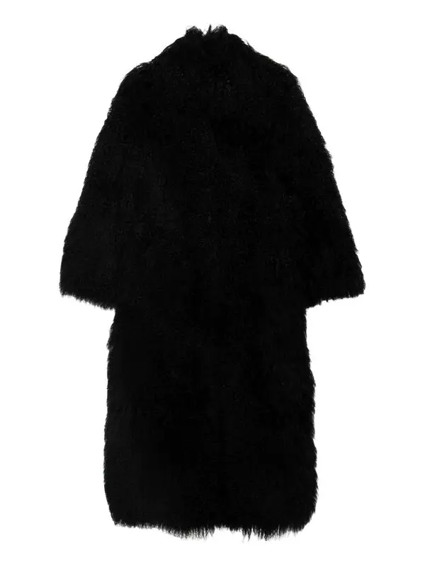 DUCIE Faye Shearling Coat - Black