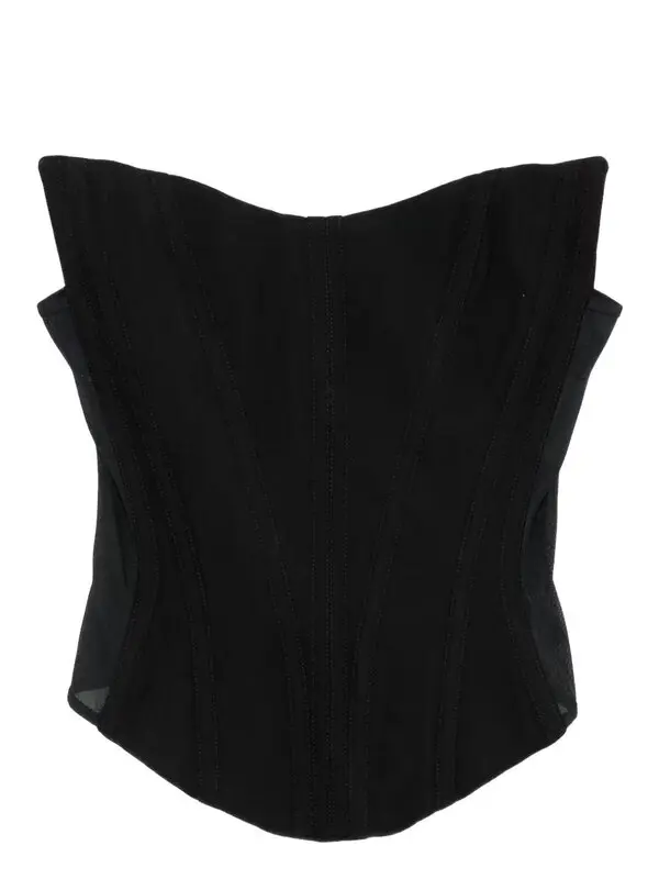 MUGLER Strapless Corset-style Top - Black