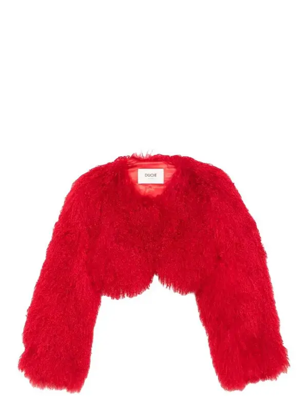 DUCIE Becca Shearling Jacket - Red