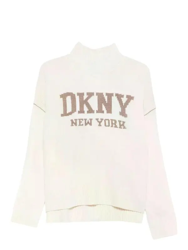 Dkny Logo-intarsia Jumper - Neutrals