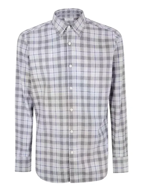 TINTORIA MATTEI 954 Checked Shirt - Grey