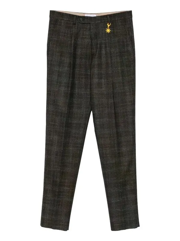 MANUEL RITZ Pleated Straight-leg Trousers - Brown