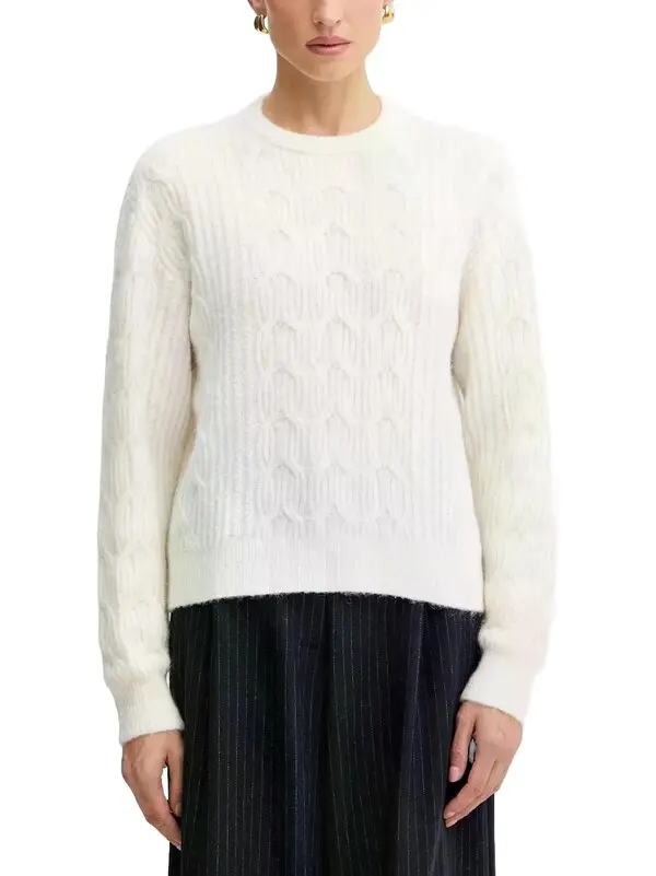 TWINSET Cable-knit Crew-neck Sweater - White