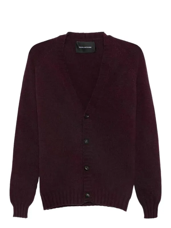 Tagliatore V-neck Cardigan - Red