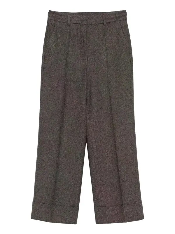 Incotex Pleated Turn-up Trousers - Brown