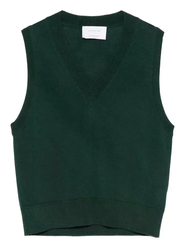 DANIELE FIESOLI Sleeveless V-neck Vest - Green