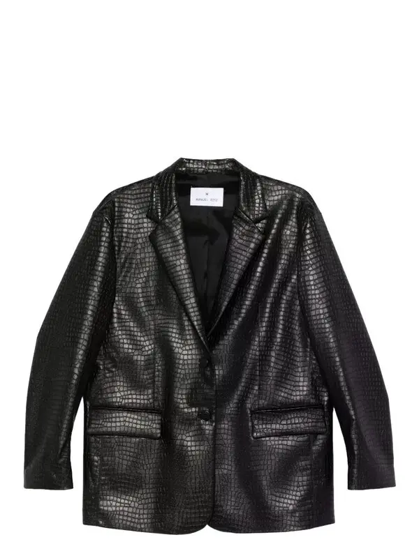 MANUEL RITZ Faux-leather Blazer - Black