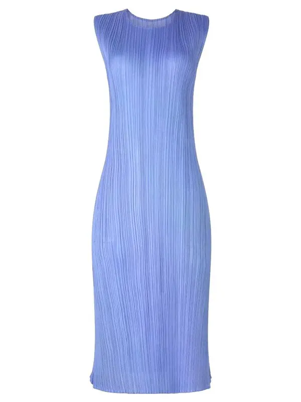 Issey Miyake Plissé-effect Midi Dress - Blue