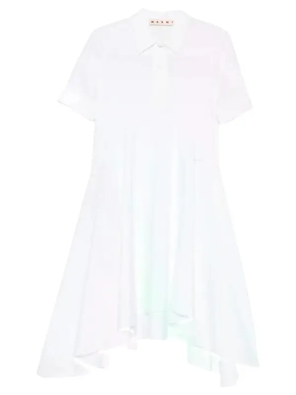 Marni Asymmetric Cotton Dress - White