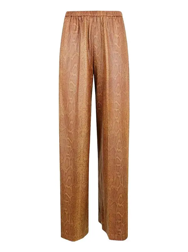 FORTE_FORTE Snake-print Trousers - Brown