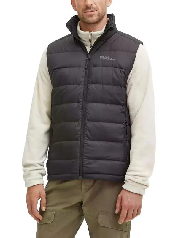 JACK WOLFSKIN Quilted Gilet With Logo - Black