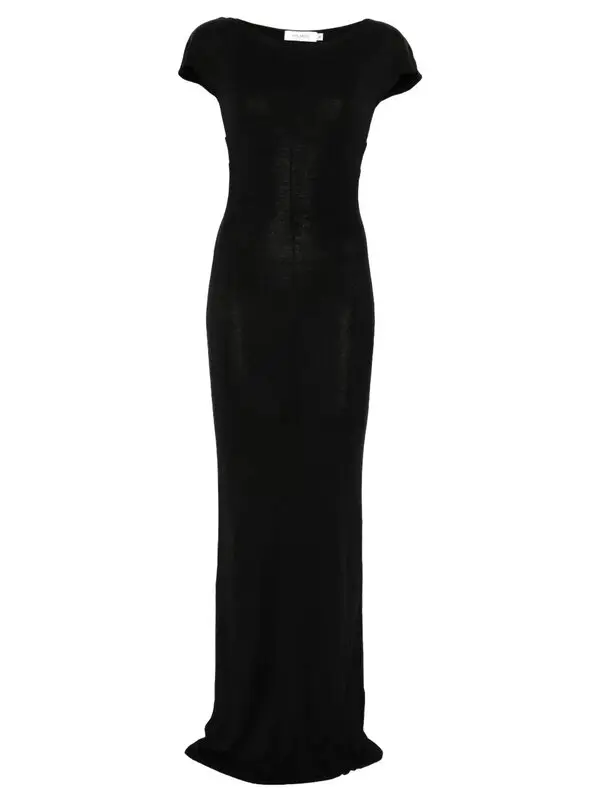 AYA MUSE Fine-ribbed Maxi Dress - Black
