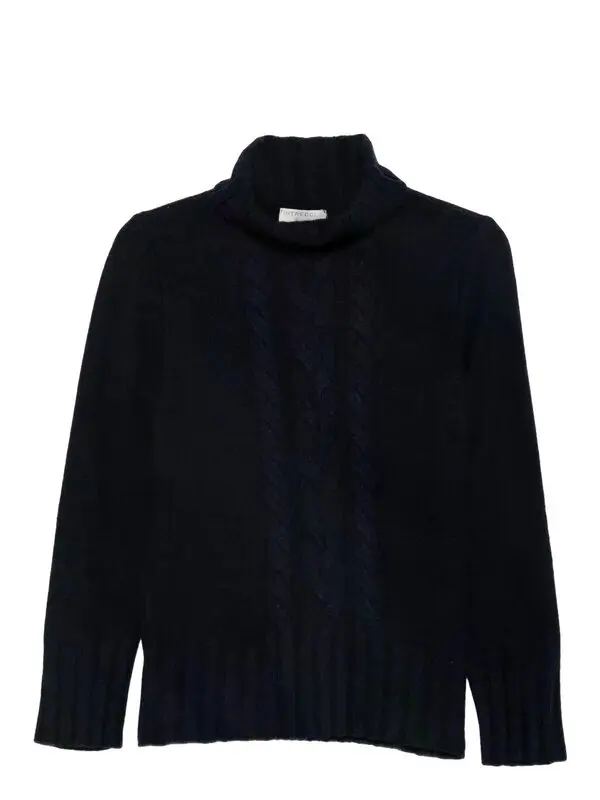 INTRECCI Cable-knit Roll-neck Sweater - Blue