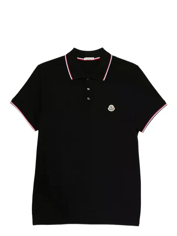 Moncler Logo-patch Polo Shirt - Black