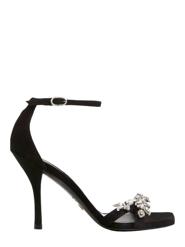 STUART WEITZMAN 100mm Nudist Vow Crystal-embellished Sandals - Black