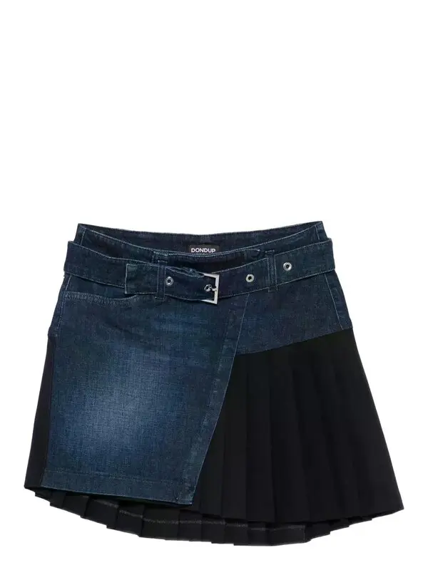 DONDUP Belted Asymmetrical Skirt - Blue