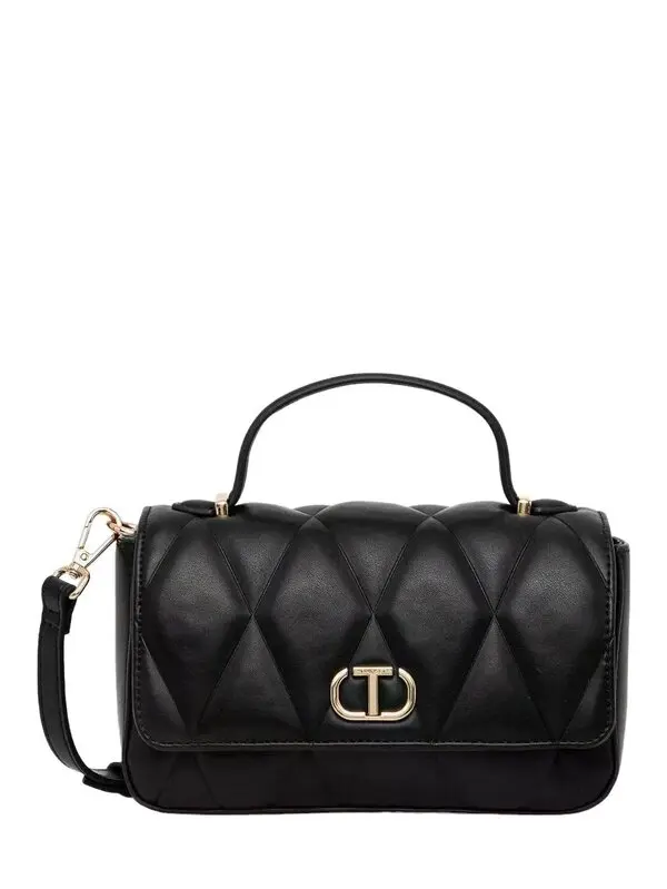 TWINSET Logo-plaque Quilted Satchel - Black