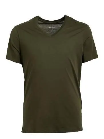 Armani Exchange T-shirt Military Size Pima Cotton - Green