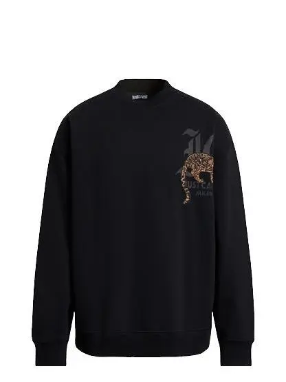 Just Cavalli Cotton-blend Fleece Sweatshirt - Black