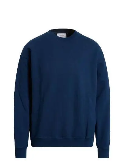 SHOE Solid Color Fleece Sweatshirt With Print And Logo - Navy