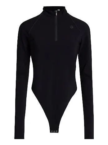 Coperni Bodysuit With Half-zip Neckline - Black