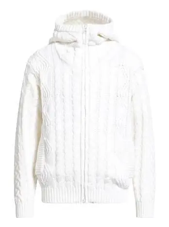 C.P. COMPANY Wool Blend Cable Knit Cardigan - White