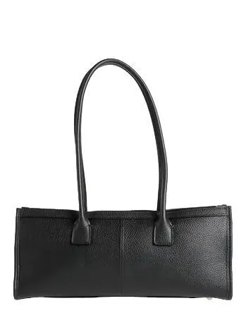 LAURA DI MAGGIO Leather Baguette Bag With Double Handle - Black