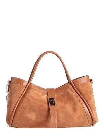 LAURA DI MAGGIO Leather And Suede Tote Bag With Detachable Pouch - Tan