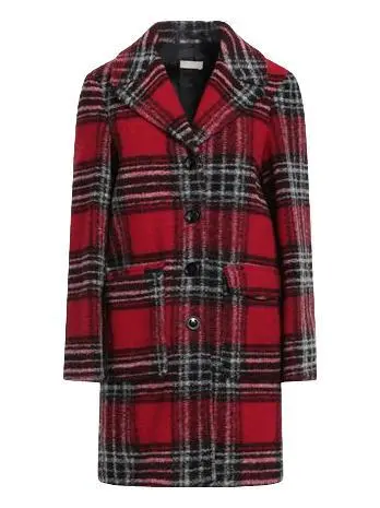 LIU •JO Tartan Wool Blend Coat - Red