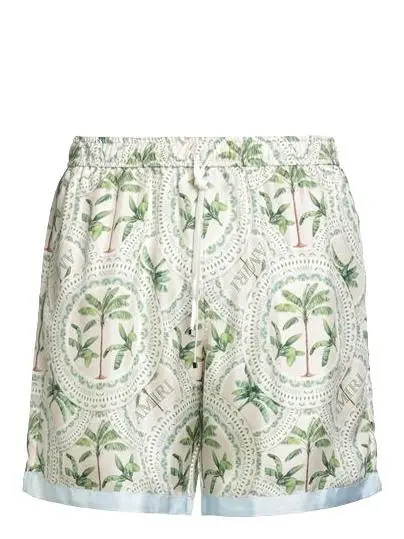 Amiri Floral-print Silk Shorts - White
