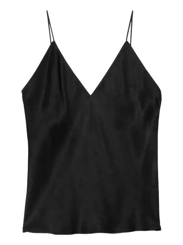 ANINE BING Ellen Sleeveless Silk Top - Black