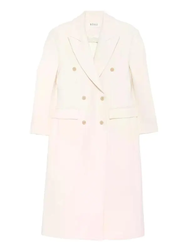 RÓHE Double-breasted Wool Coat - White