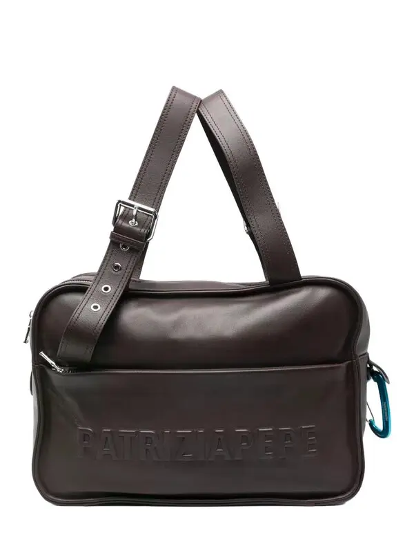 Patrizia Pepe Logo-embossed Shoulder Bag - Brown
