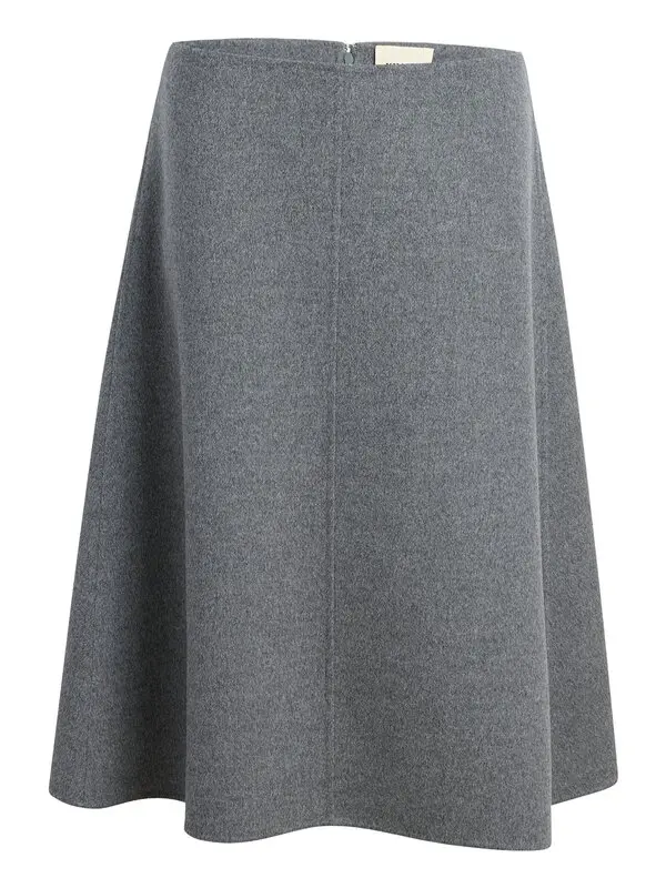 Khaite Nania Mid-rise Knee-length Skirt - Grey