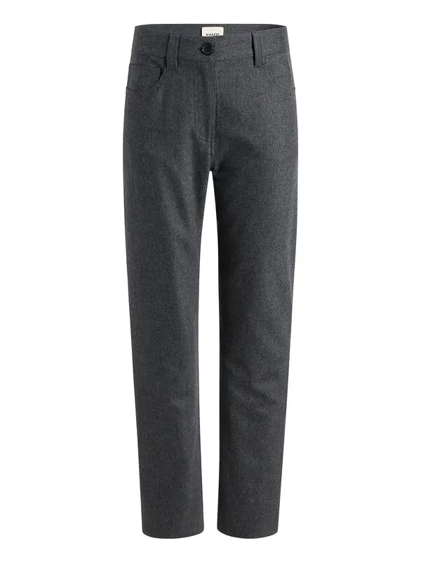 Khaite Callum Mid-rise Wool Straight-leg Pants - Grey