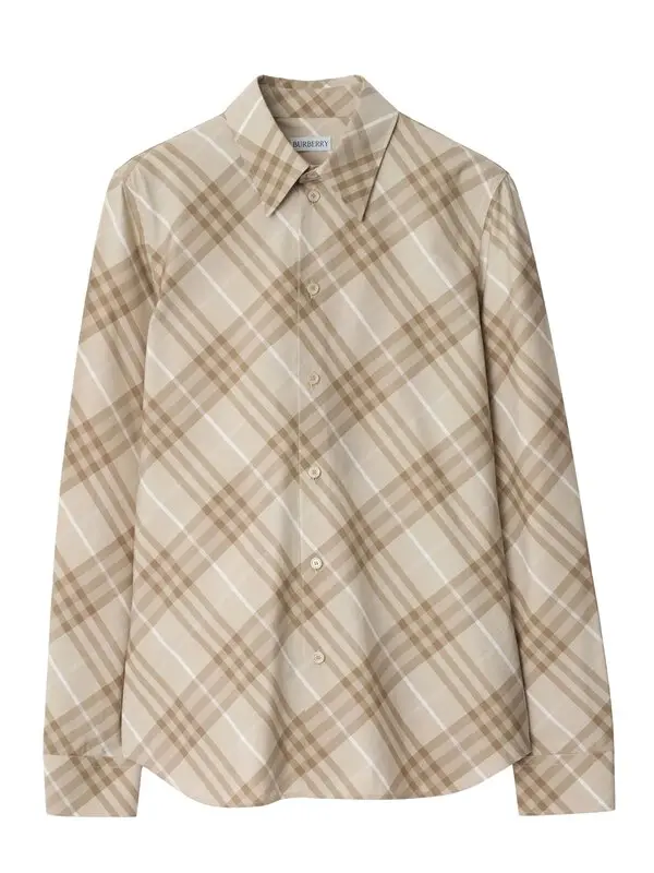 Burberry Cotton Check Slim Shirt - Grey