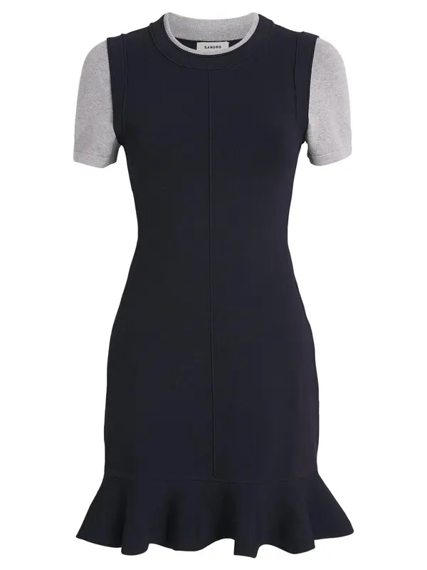 Sandro Knit Mini Dress - Blue