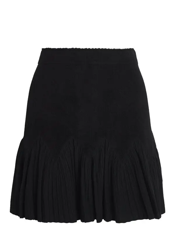Sandro Velvet Ruffled Mini Skirt - Black