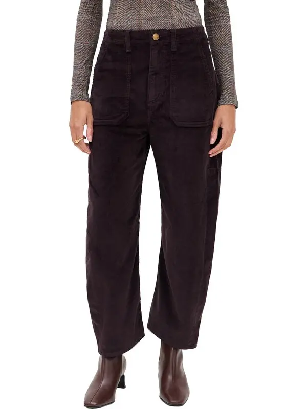 Rag & Bone Charlie High-rise Ankle Barrel Corduroy Pants - Dark Brown