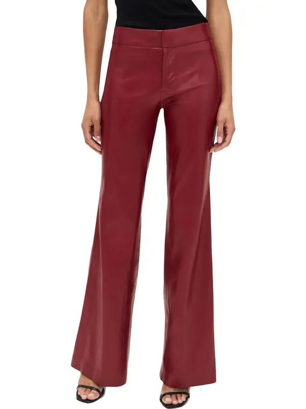 Alice + Olivia Andrew Vegan Leather Trousers - Oxblood