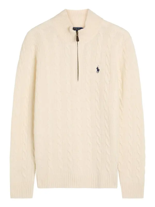 Polo Ralph Lauren Logo Cable-knit Jumper - Ecru