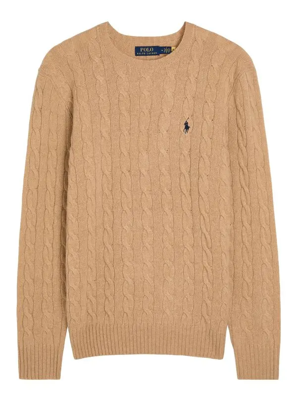 Ralph Lauren Cable-knit Wool And Cashmere-blend Jumper - Camel