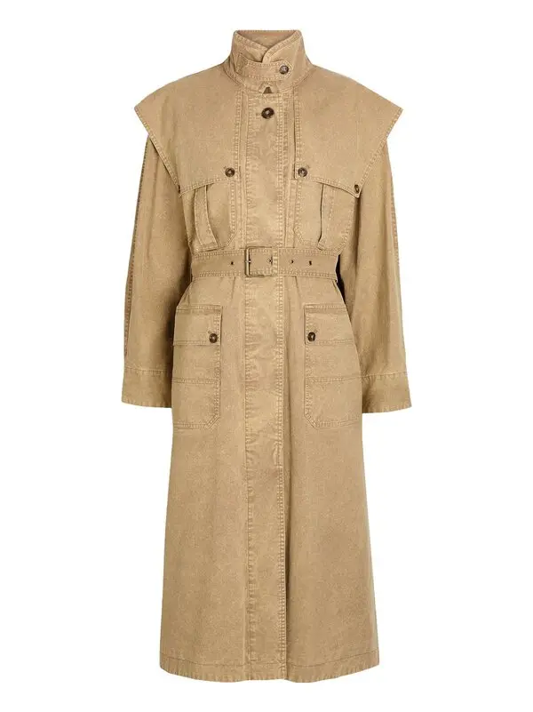 Isabel Marant Michaela Cotton Coat - Light Brown