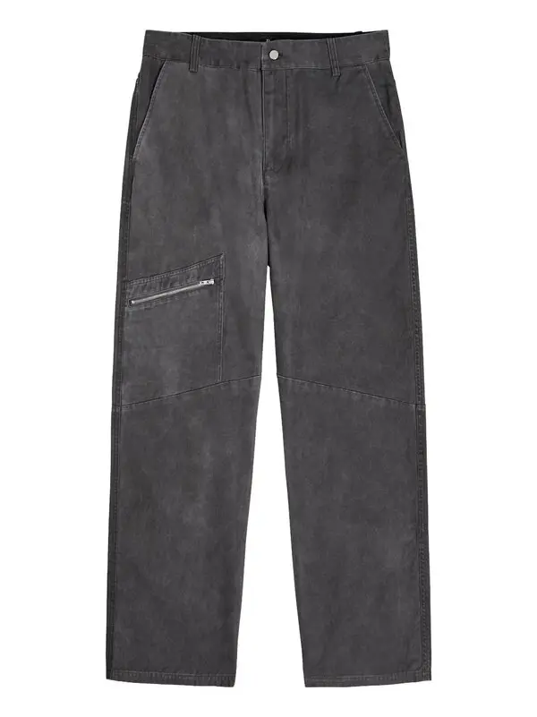 REPRESENT Straight-leg Cotton Gabardine Trousers - Black