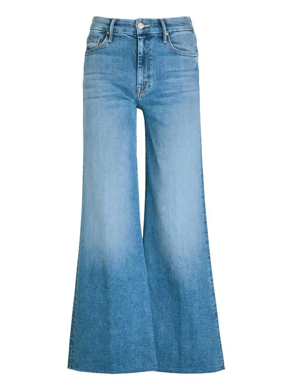 MOTHER The Roller Fray Wide-leg Jeans - Blue