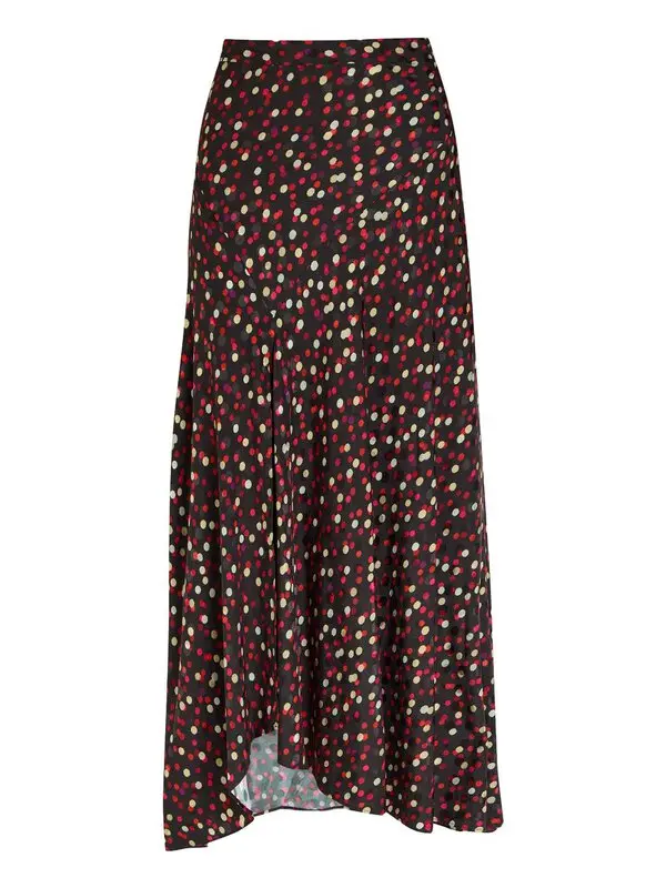 Isabel Marant Sakura Polka-dot Stretch-silk Midi Skirt - Black Other