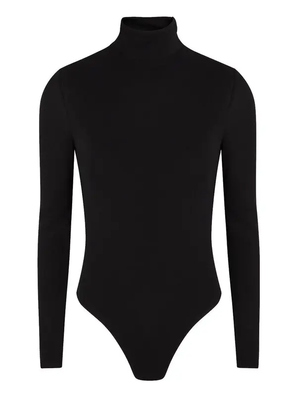 Alaïa Heart Cut-out Crepe Bodysuit - Black