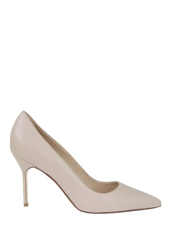 Manolo Blahnik 90mm Pointed-toe Leather Pumps - Neutrals