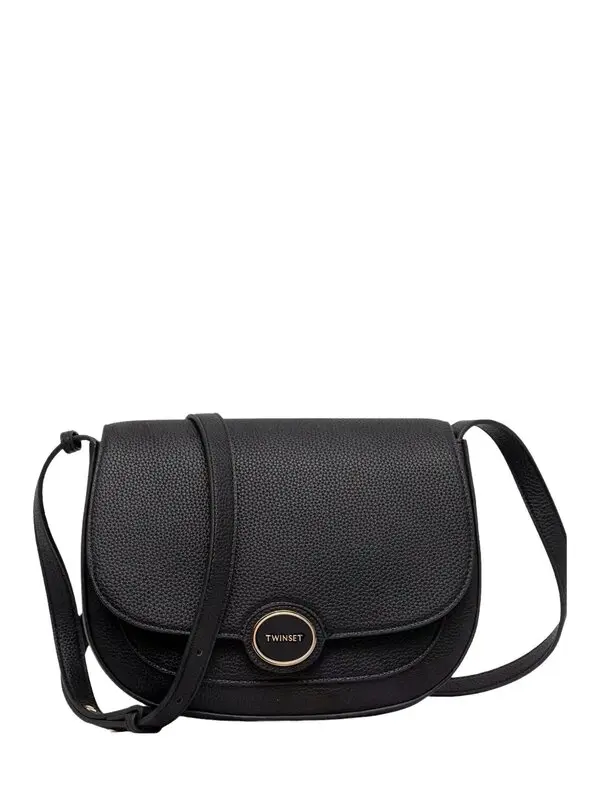 TWINSET Leather Satchel Bag - Black